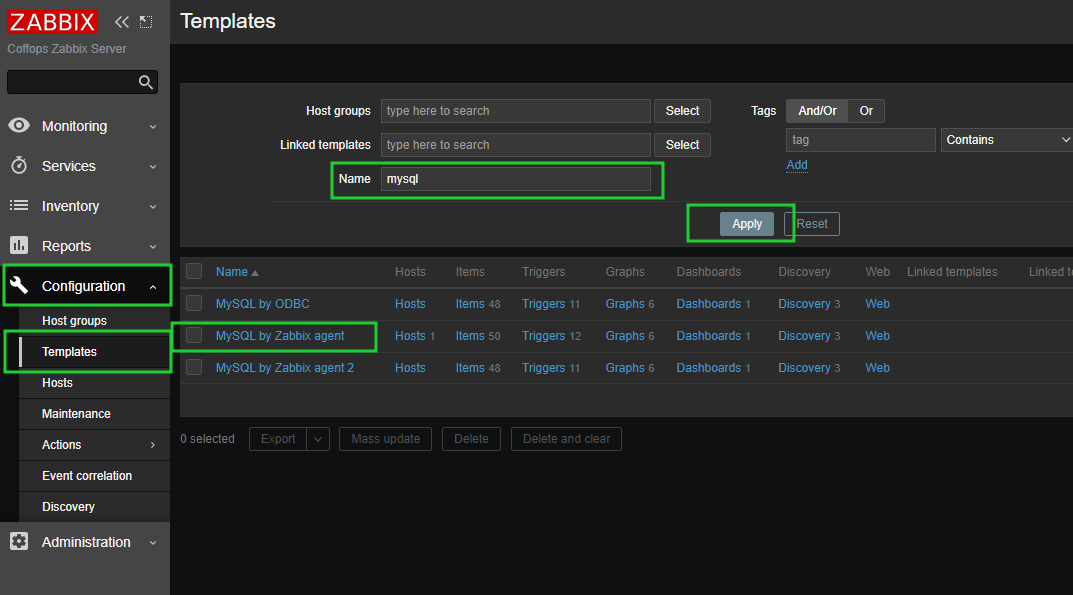 Como monitorar variáveis do MySQL com Zabbix - Coffops